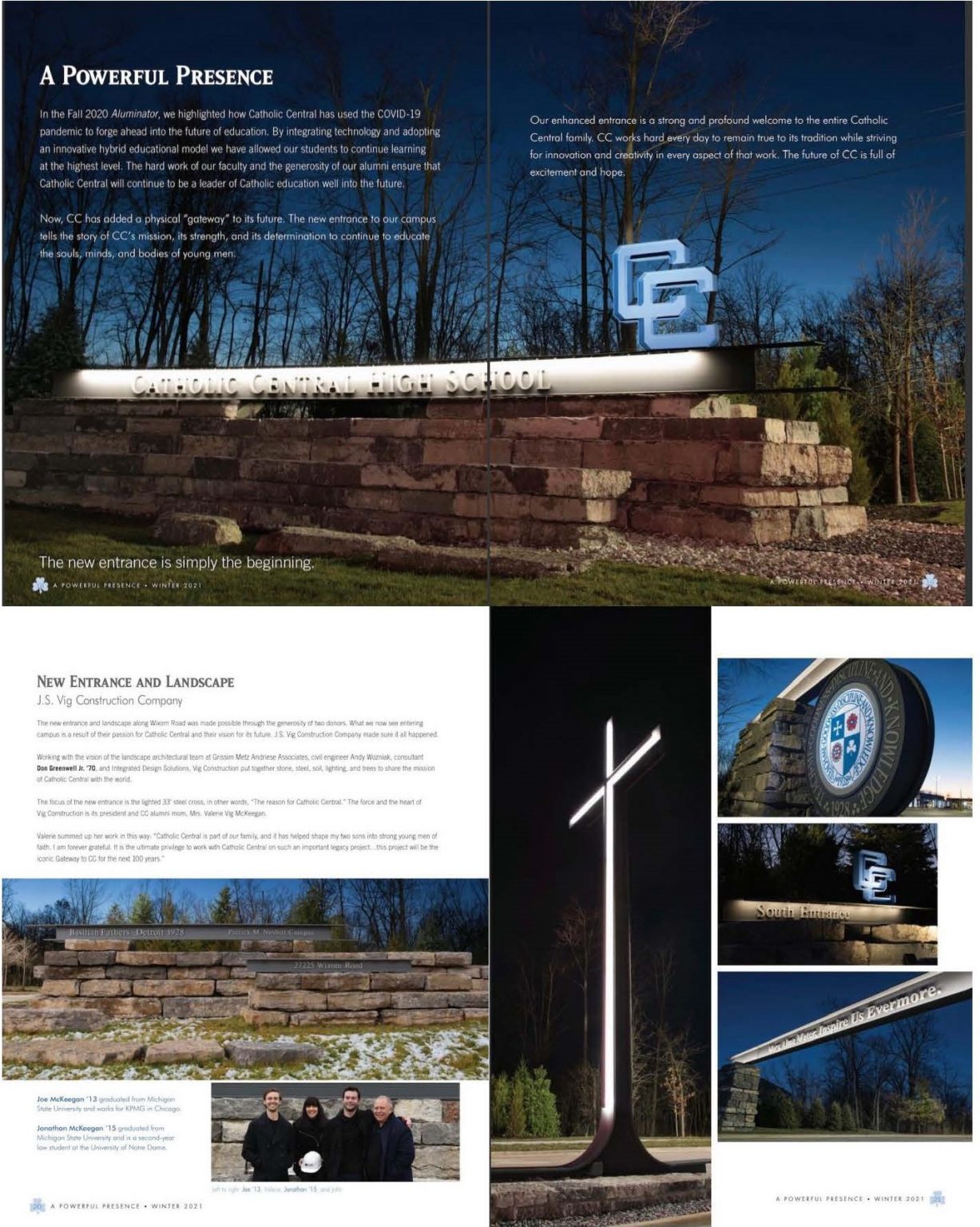 Detroit Catholic Central's New Entrance - Vig Construction